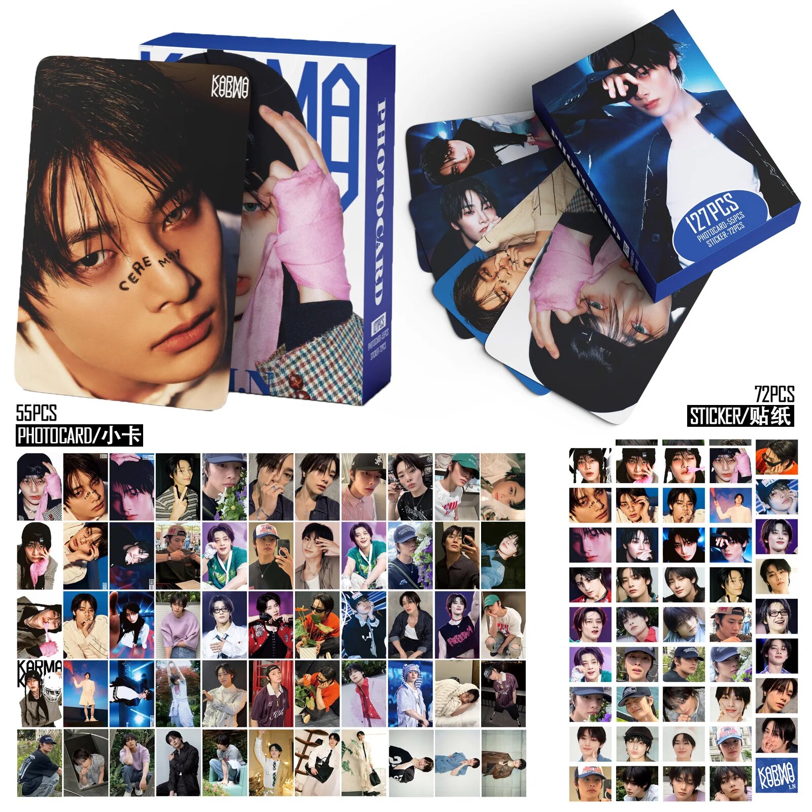 Коллекционные карты Kpop KARMA, темно-синий, 127PCS-I. N