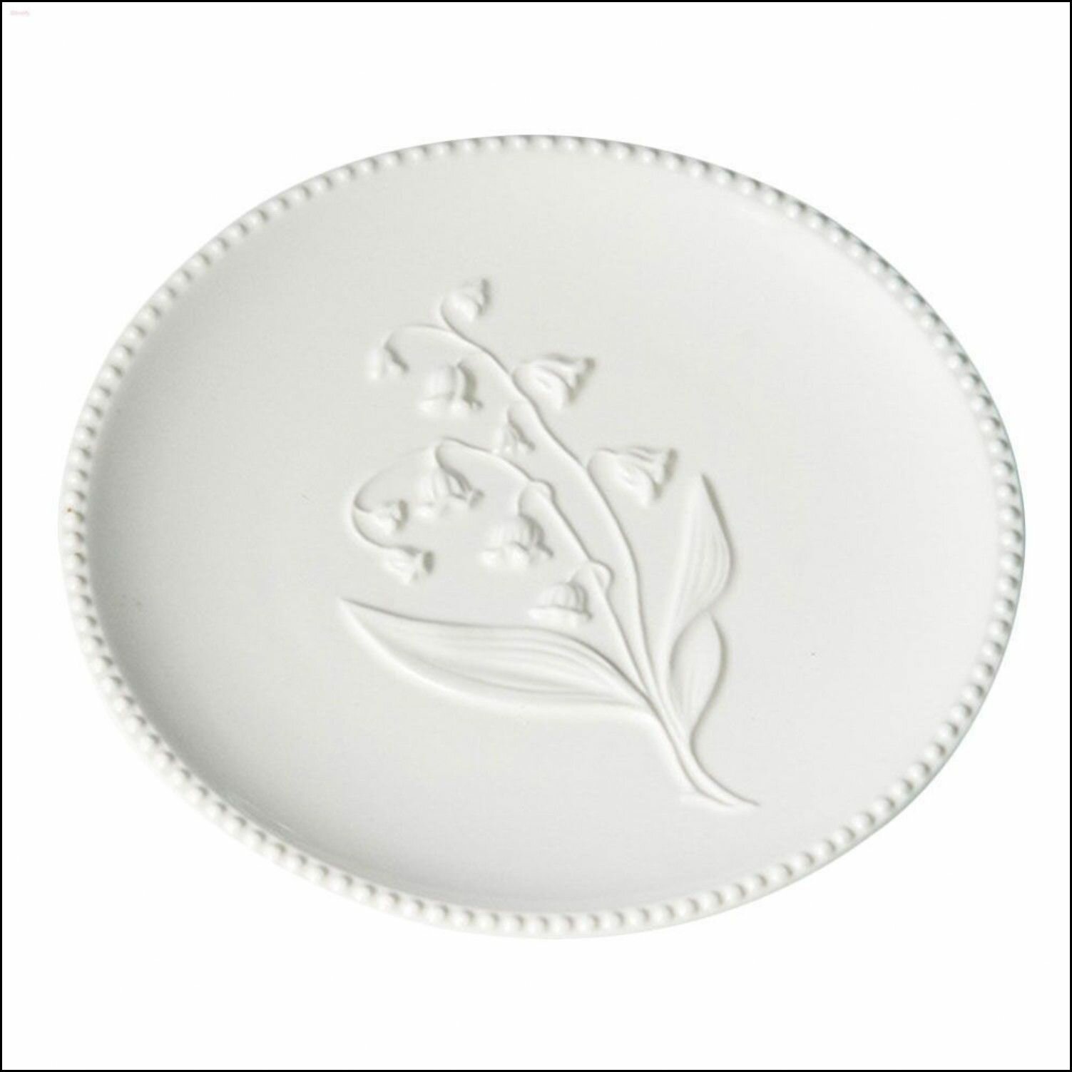 Керамическая тарелка с трехмерным узором ландыша, для подачи пирогов, 16.8x16.8 см