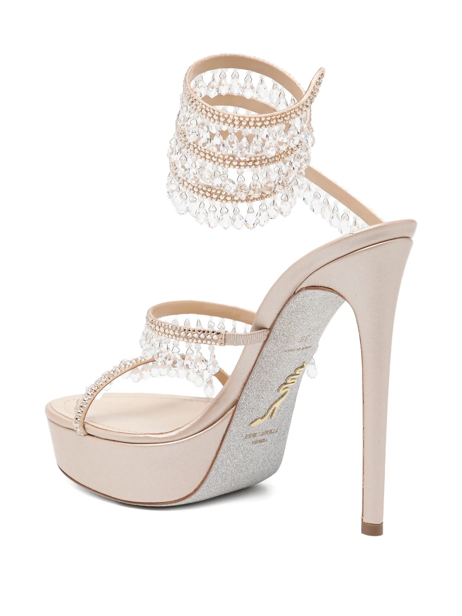 Босоножки RENE CAOVILLA Rhinestone heeled sandals, размер 42, разноцветный — фото 1