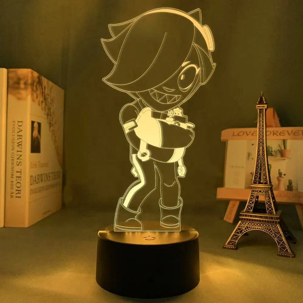 Brawl Stars 16-цветной ночник с дистанционным управлением,1,1,3, зеркальный