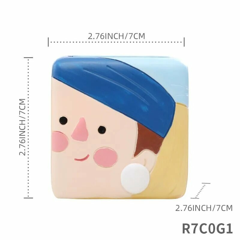 ROOGO Горшок для цветов, 7 см х 7 см х 7 см, 0.35 л, 1 шт