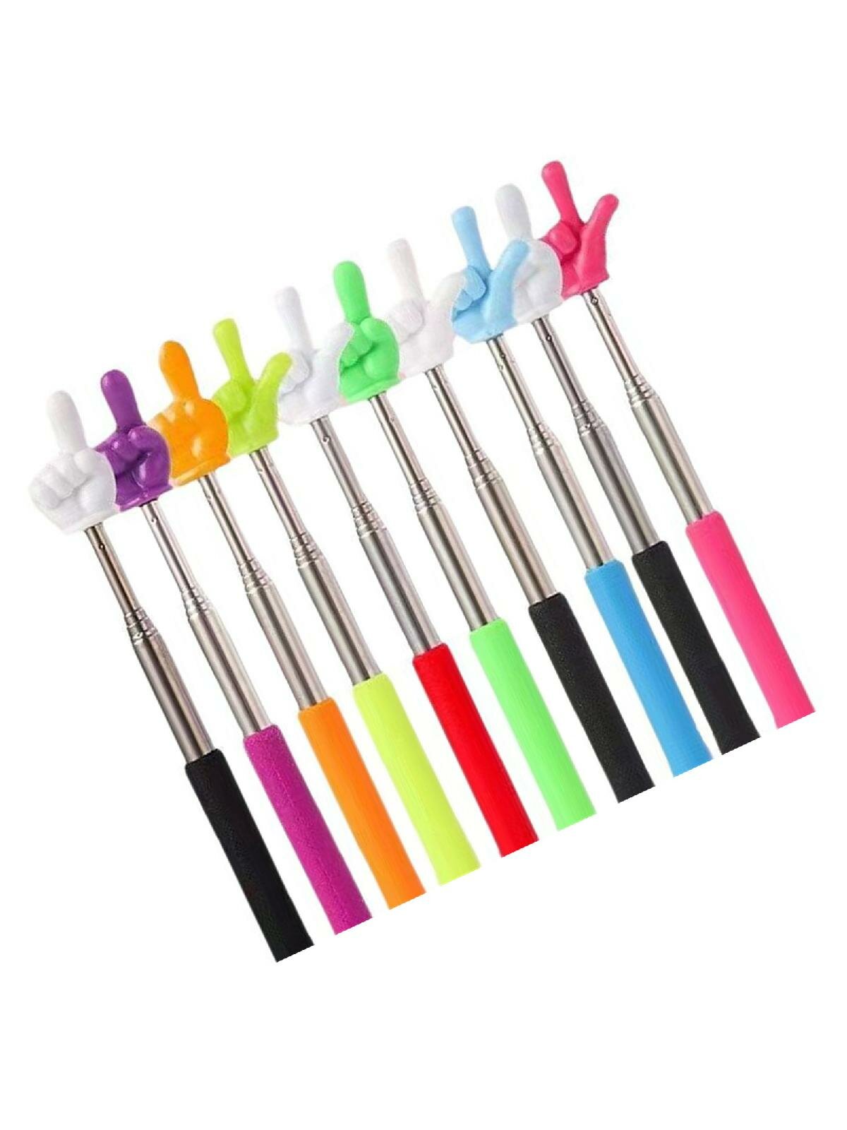 1 комплект из 10 штук, телескопическая штанга, дубинка, обучающий палец учителя (случайный стиль и цвет)