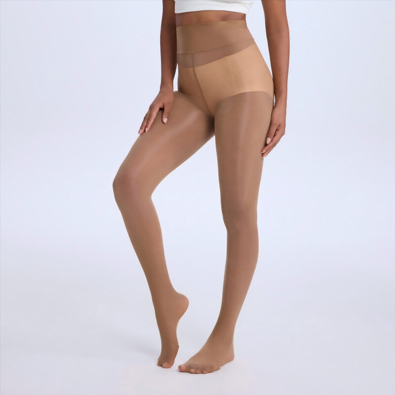 Женские колготки больших размеров с эффектом конского масла, устойчивые к затяжкам, черные блестящие сексуальные колготки с эффектом голых ног.