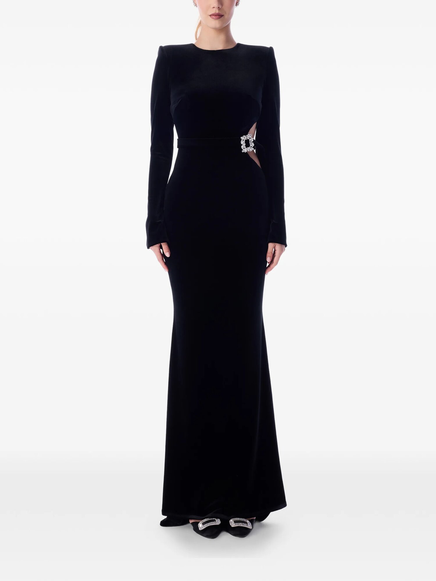 Платье Self Portrait buckle-detail cut-out maxi dress