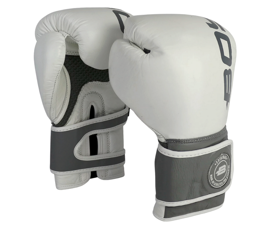 Перчатки боксерские BoyBo Ice BBG800, кожа, бело-серый (10 OZ)