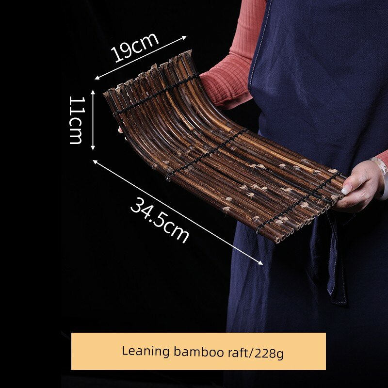 Поднос с наклоном из бамбука для суши, 34.5x19 см, большой декоративный поднос для японской кухни