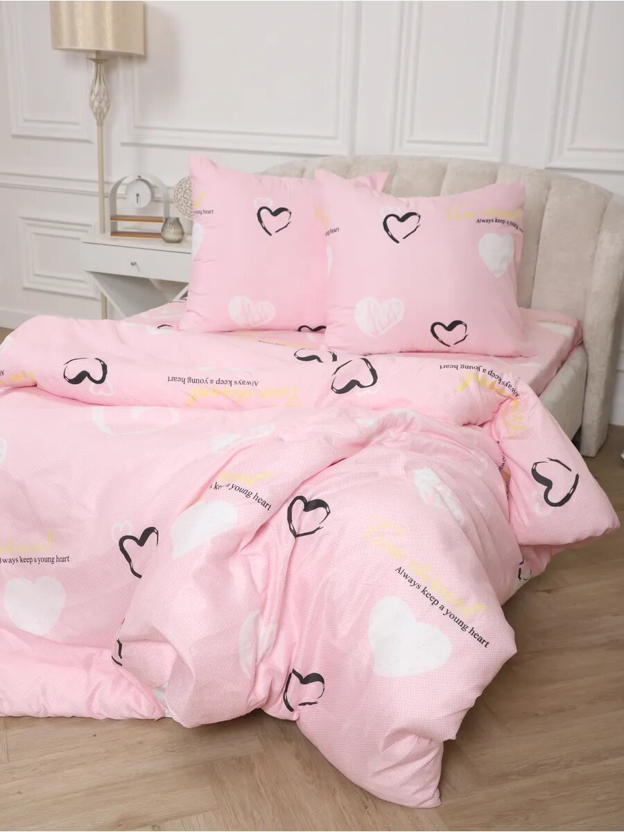 Постельное белье 2 спальное с европростыней полисатин