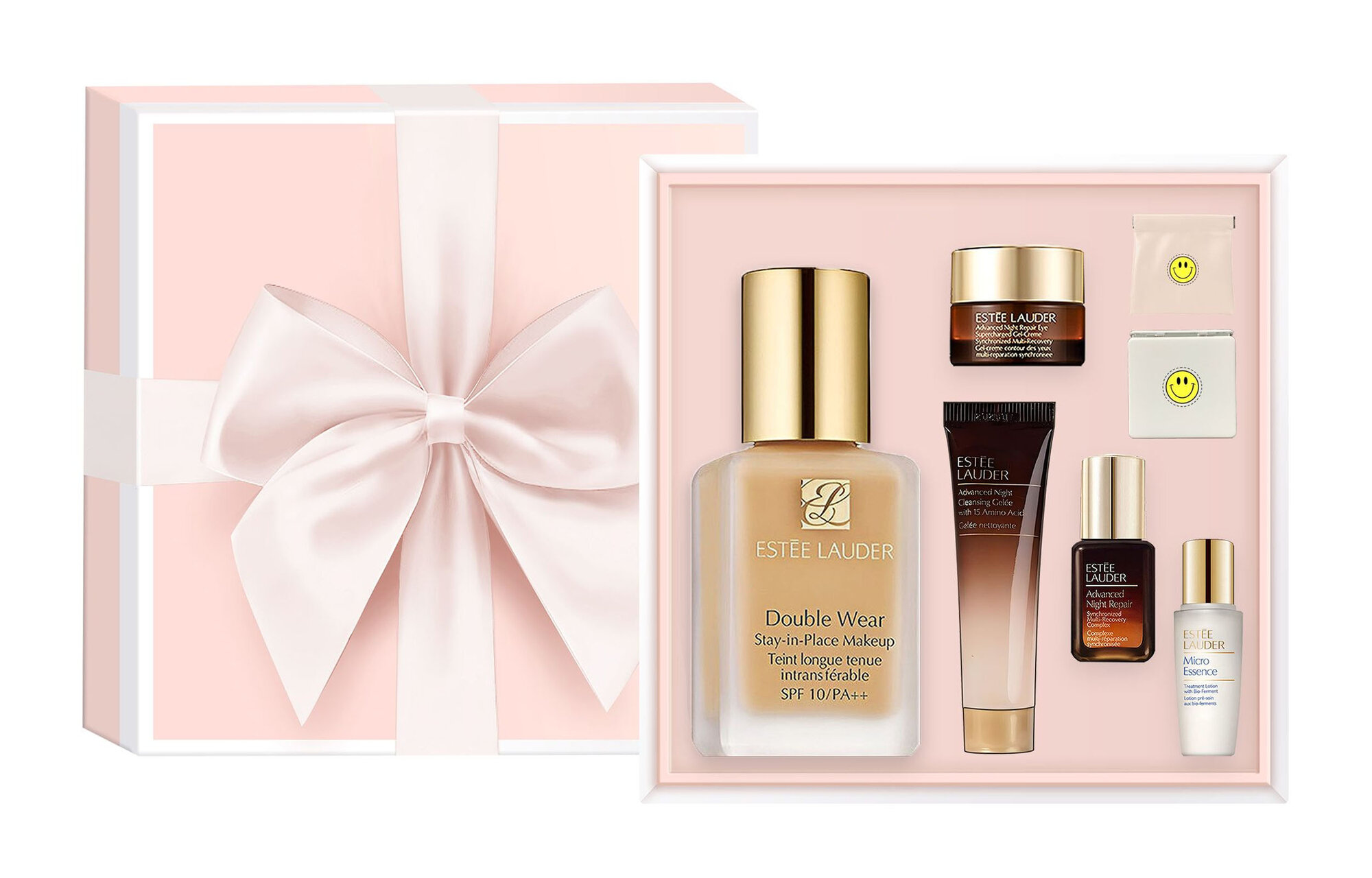 Набор макияжа женский ESTEE LAUDER DW подарочный в коробке с бантиком, натуральный стойкий разглаживающий, контроль жирности