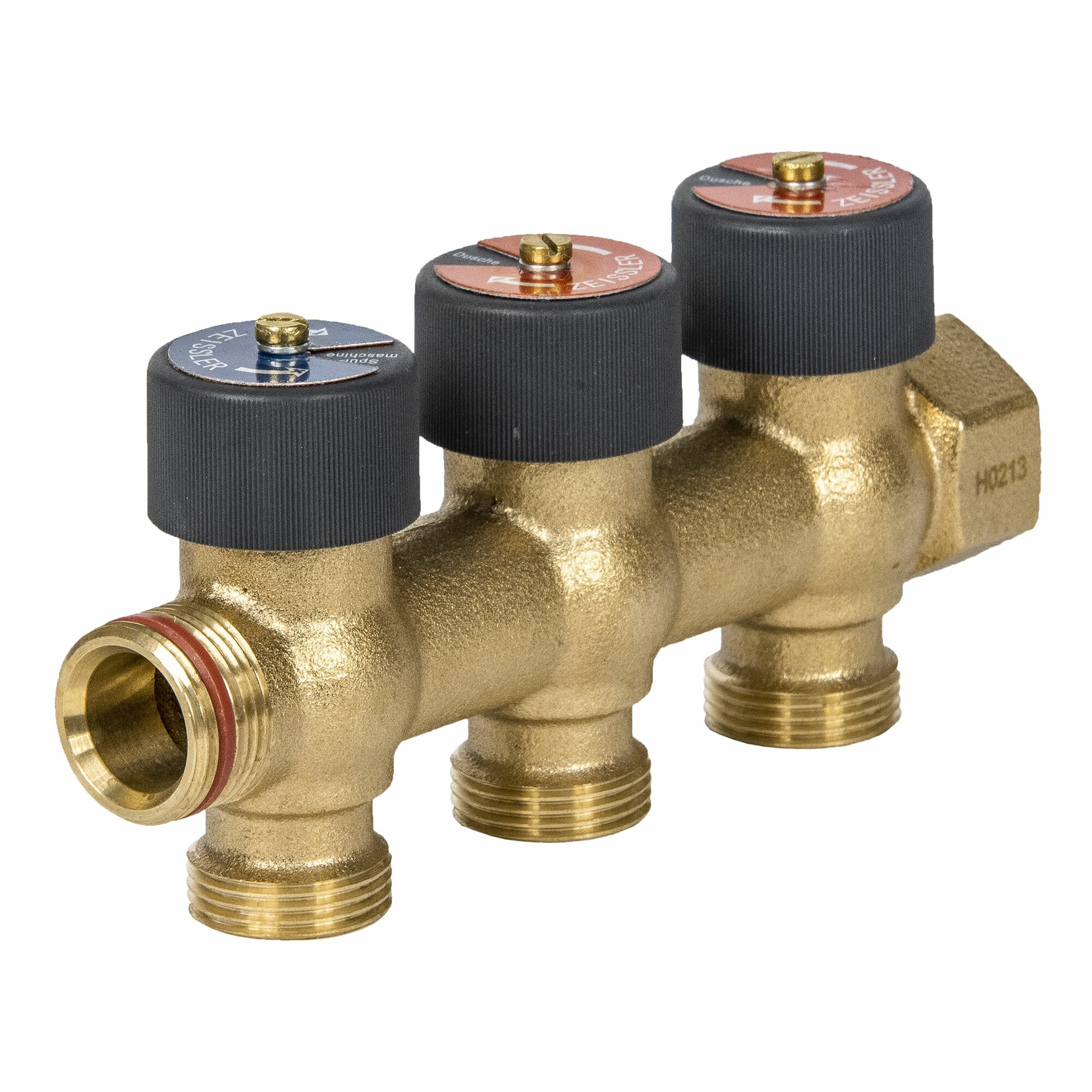 Коллектор для водоснабжения 3 выхода - 3/4"х3/4", регулирующий из бронзы, Zeissler, ZSc.403.0503E