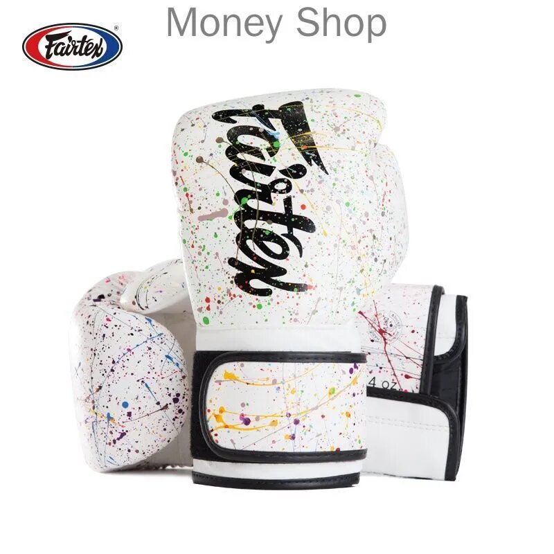 Fairtex BGV14W Боксерские перчатки Граффити белого цвета для мужчин 8oz 10oz 12oz 14oz — фото 1