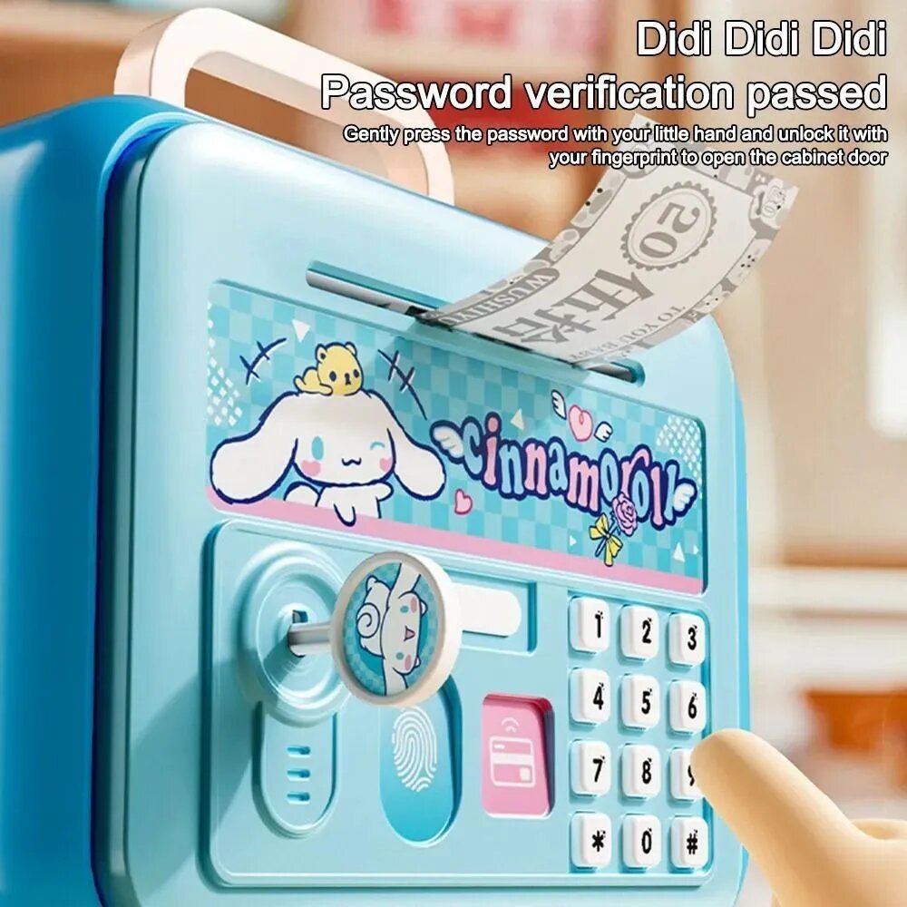 Копилка Hello Kitty розовая с паролем и отпечатком пальца для денег, детская — фото 1