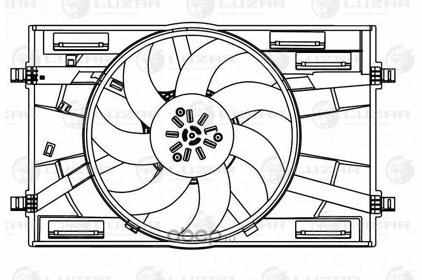 Э/вентилятор охл. для а/м Skoda Octavia A7 (13-)/VW Tiguan II (16-) (с кожухом)