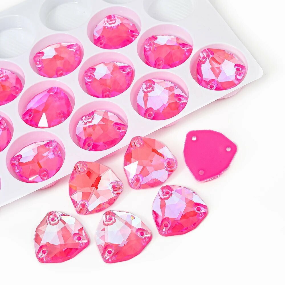 Стразы розовые неоновые OLeeya 17mm 20шт roseAB neon