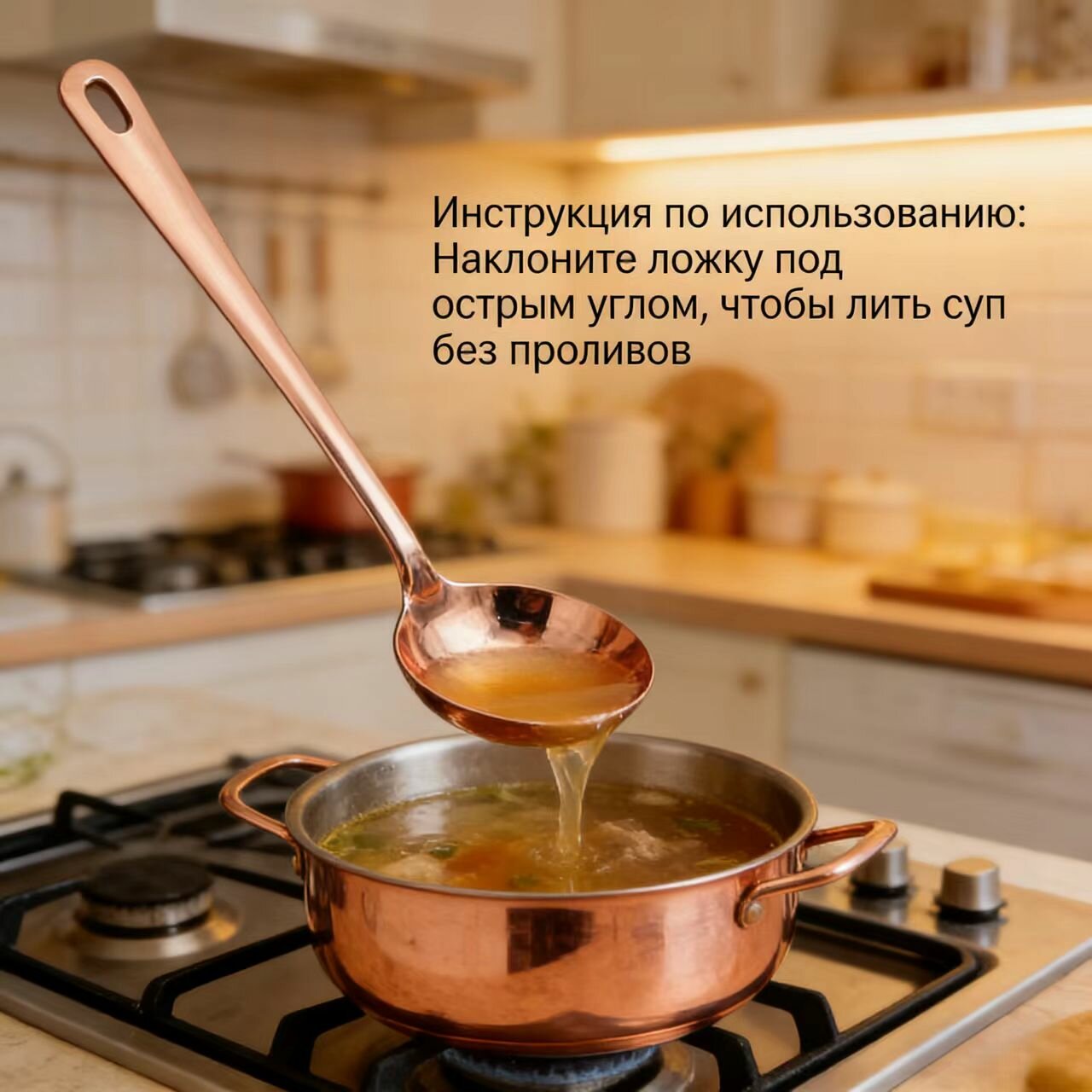 Суповая ложка, высококачественная, нержавеющая сталь, розовая золотая, длина 28см
