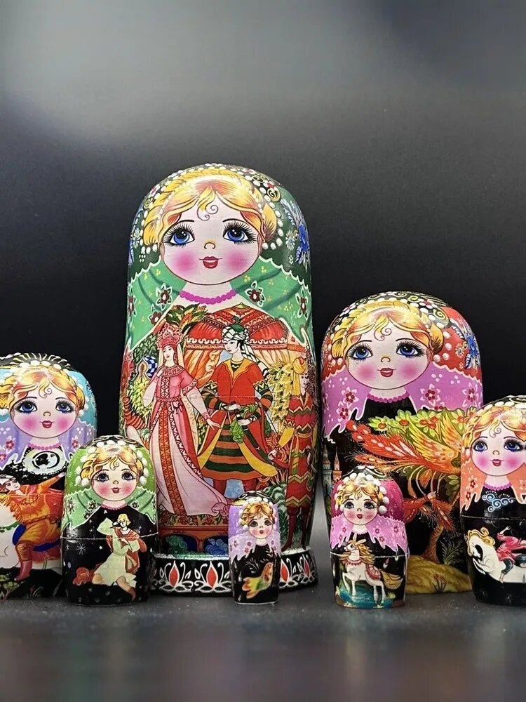 Матрешка ручной росписи высота 20 см, 7 мест. Русская народная игрушка.