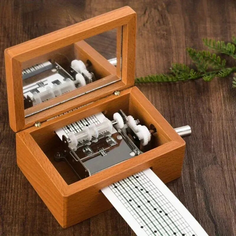 Музыкальная шкатулка с бумажной лентой, ручная, 15/30 тонов, для DIY и сочинения музыки, 1 набор