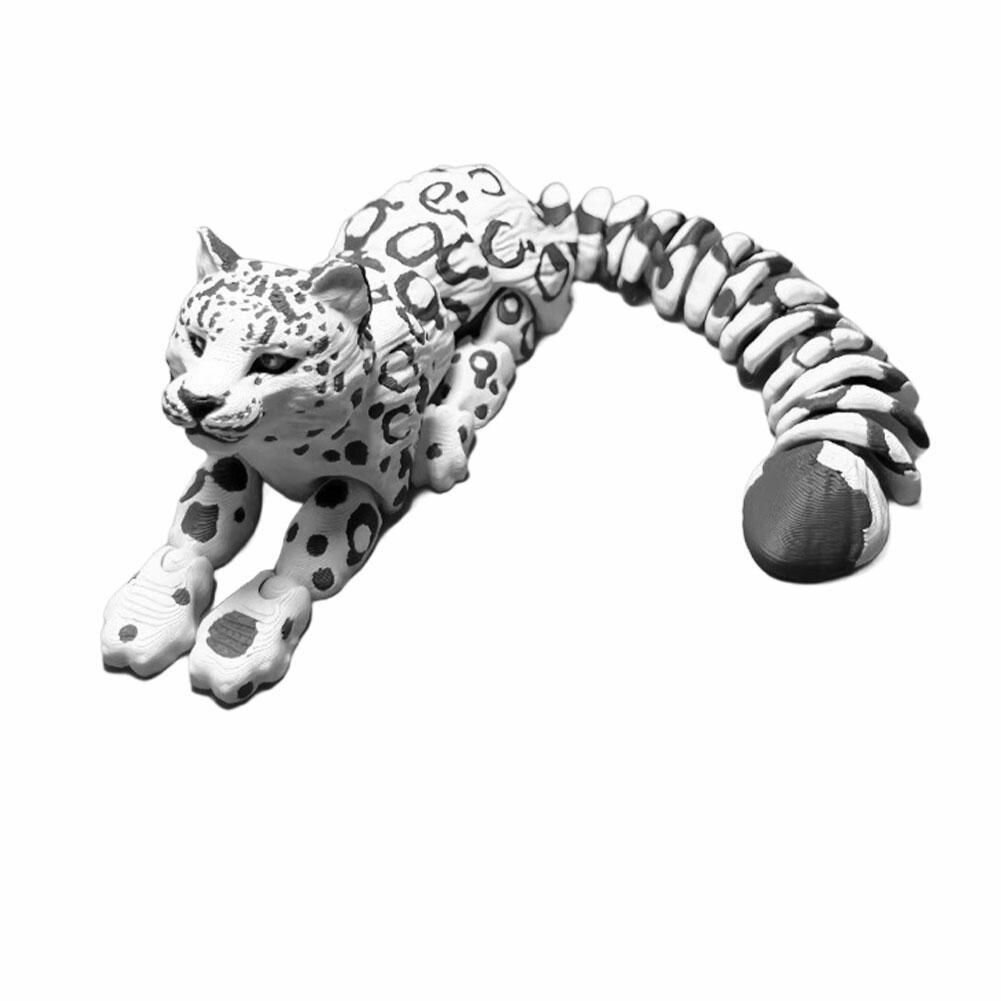 Игрушка Снежный барс , напечатанная на 3D-принтере/Пасхальное украшение, шарнирные соединения/Подарок для детей