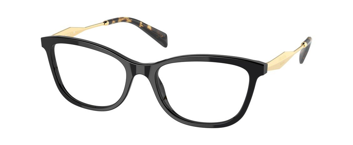 Оправа Prada "VPR 02Y 1AB-101", для женщин, кошачий глаз, пластик, салфетка и футляр в комплекте