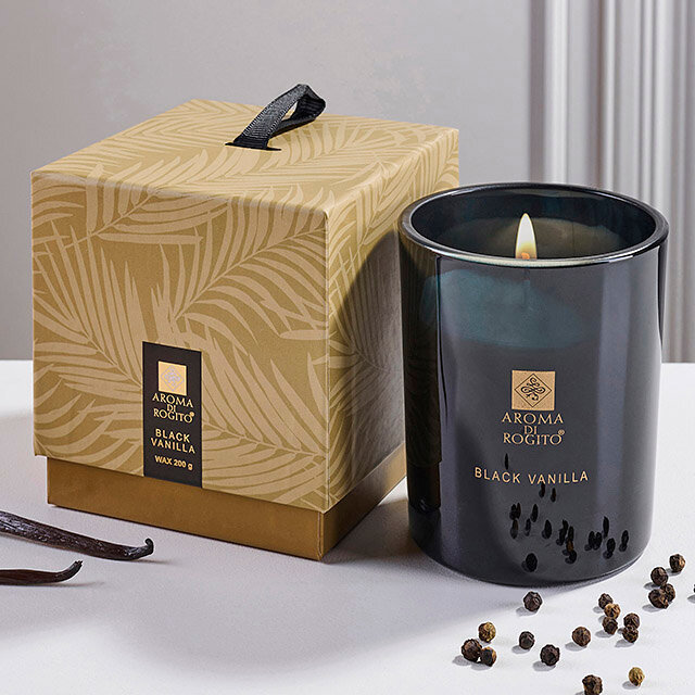 Ароматическая свеча в стакане Aroma di Rogito - Spicy Black Vanilla 10*8 см, Koopman (Купман), CC5903060-1