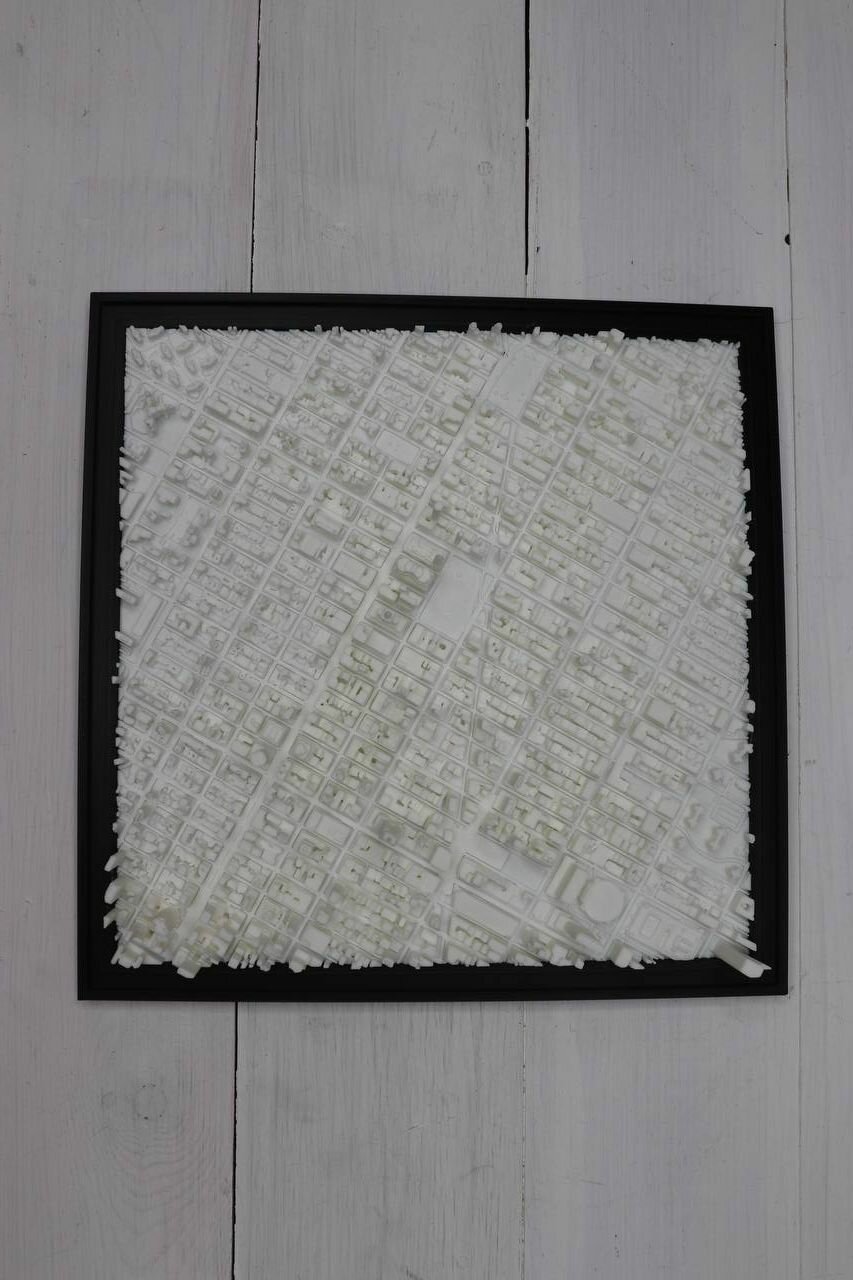 Картина город 3D Нью Йорк Манхэттен 24х24см настенная, белый