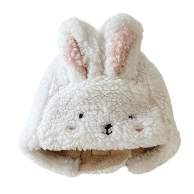 Детская шапка-ушанка зимняя, молочно -белый кролик