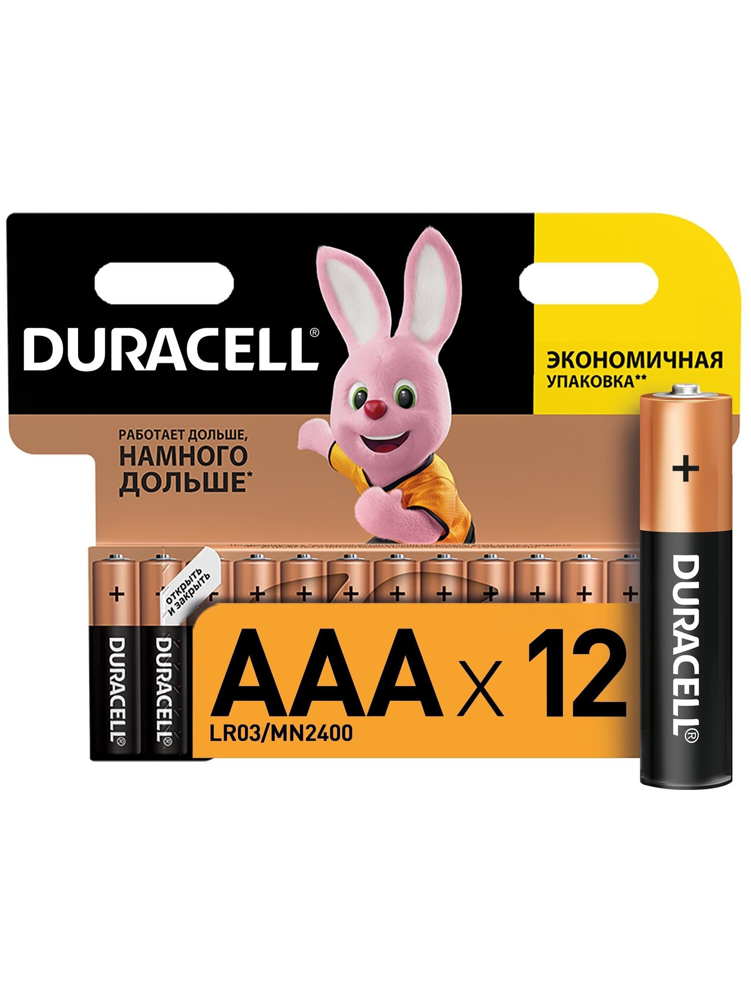 Батарейки Duracell Basic LR03/MN2400 AAA, 12 штуки
