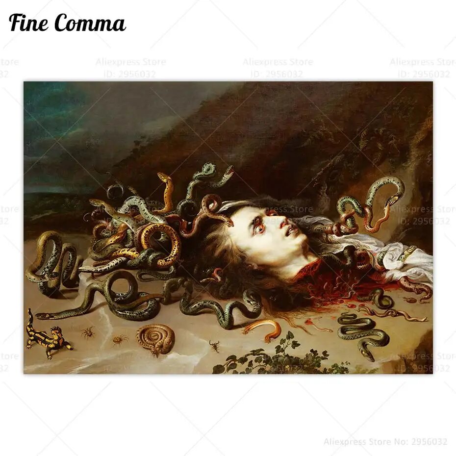 Голова Медузы, постер Fine Comma, 30x42см, без рамки