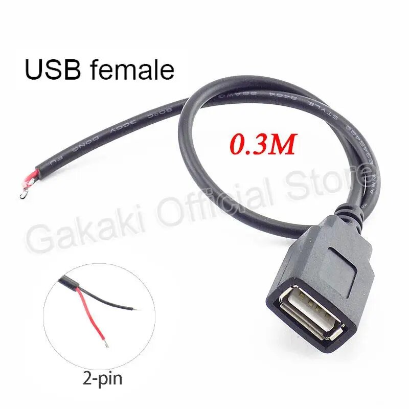 Провод-удлинитель Micro USB 2.0 Type-C AUX 30 см USB female 2pin