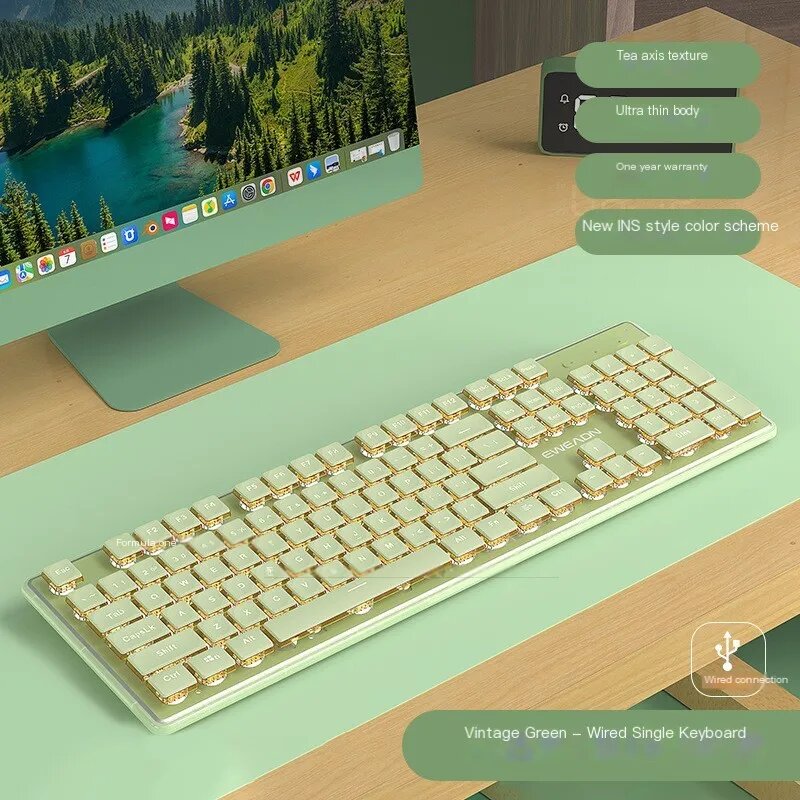 Механическая клавиатура Vintage Green, Wired