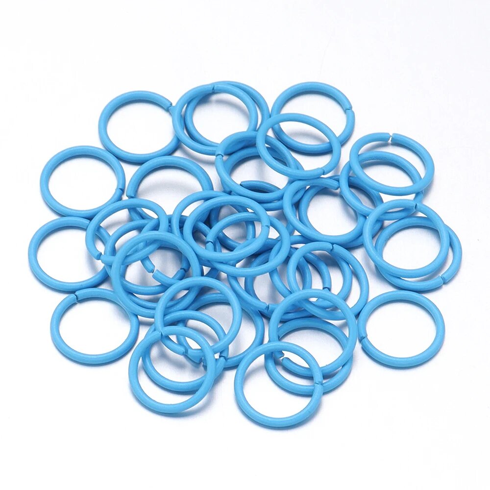 Синие соединительные кольца для бижутерии 10 мм, 50 шт.