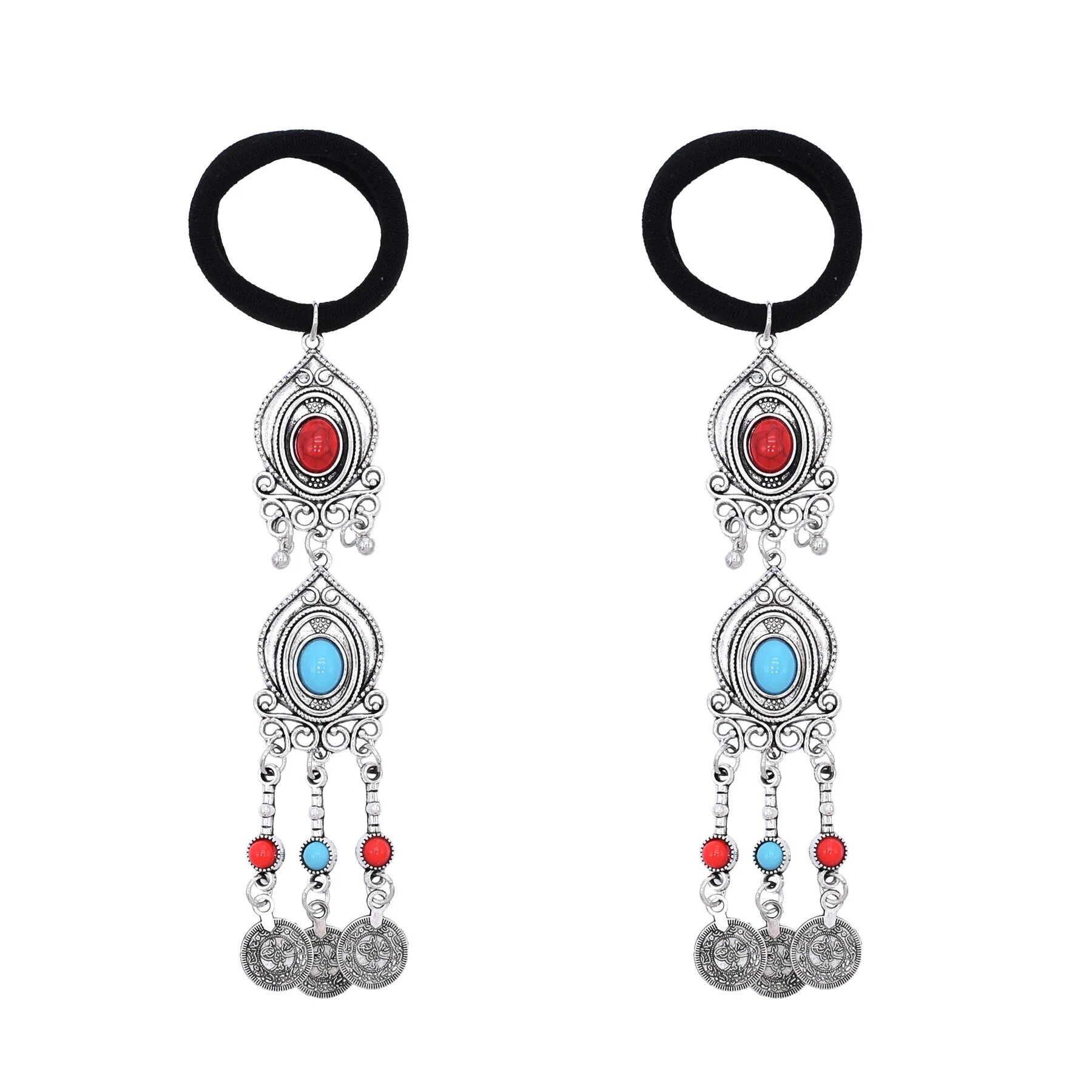 Винтажные казахские тибетские монеты, веревка для волос, аксессуары для волос, резной цветок, драгоценный камень, традиционная этническая коса, декоративные украшения для волос