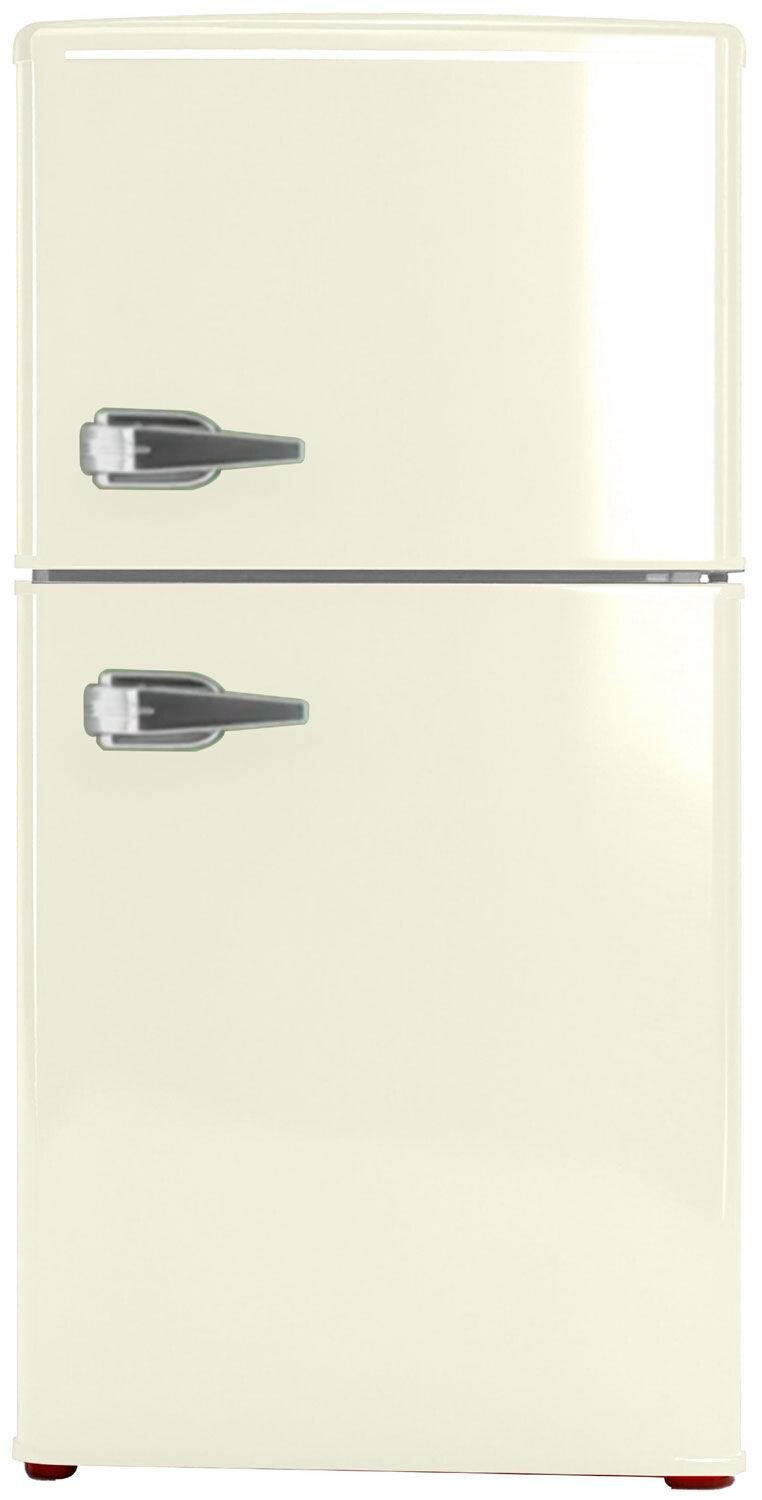 Холодильник Ascoli ARDFRY100 Ретро кремовый, двухкамерный с верхней морозилкой, 87.6х45.3 см