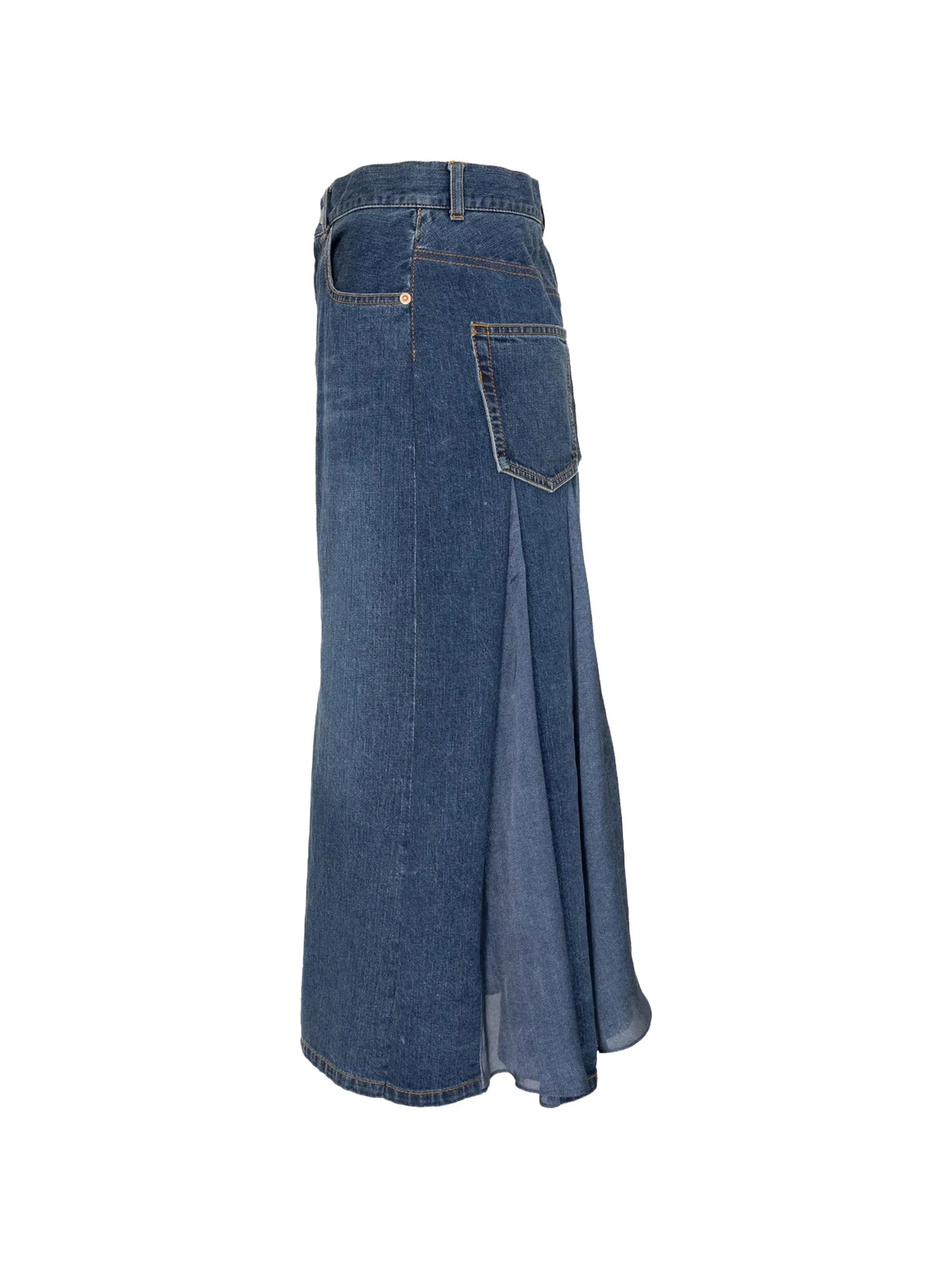 Юбка Sacai Pocket pleated skirt, размер 46, синий — фото 1