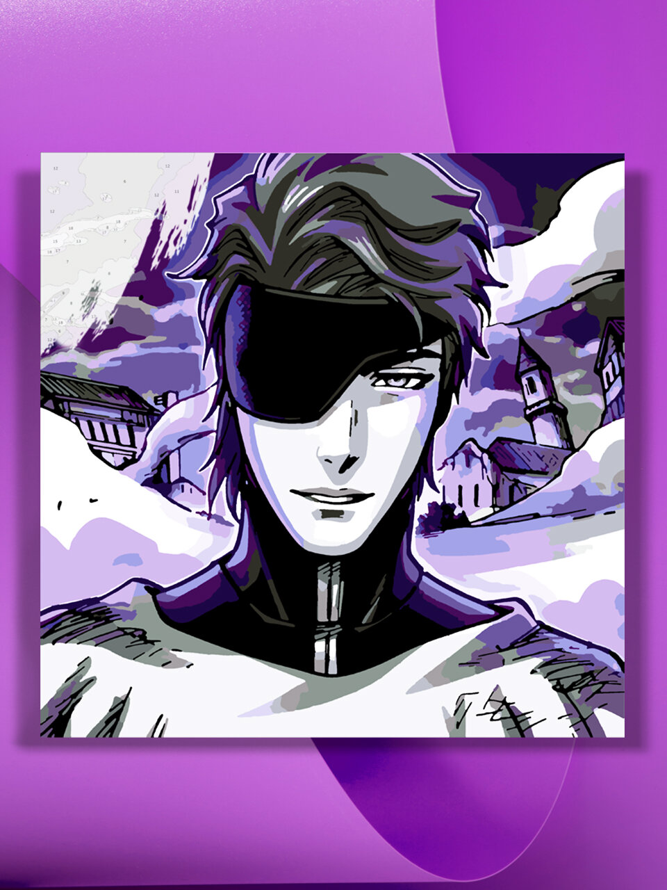 Картина по номерам на холсте Блич - Айзен Аура, 40 х 40 см