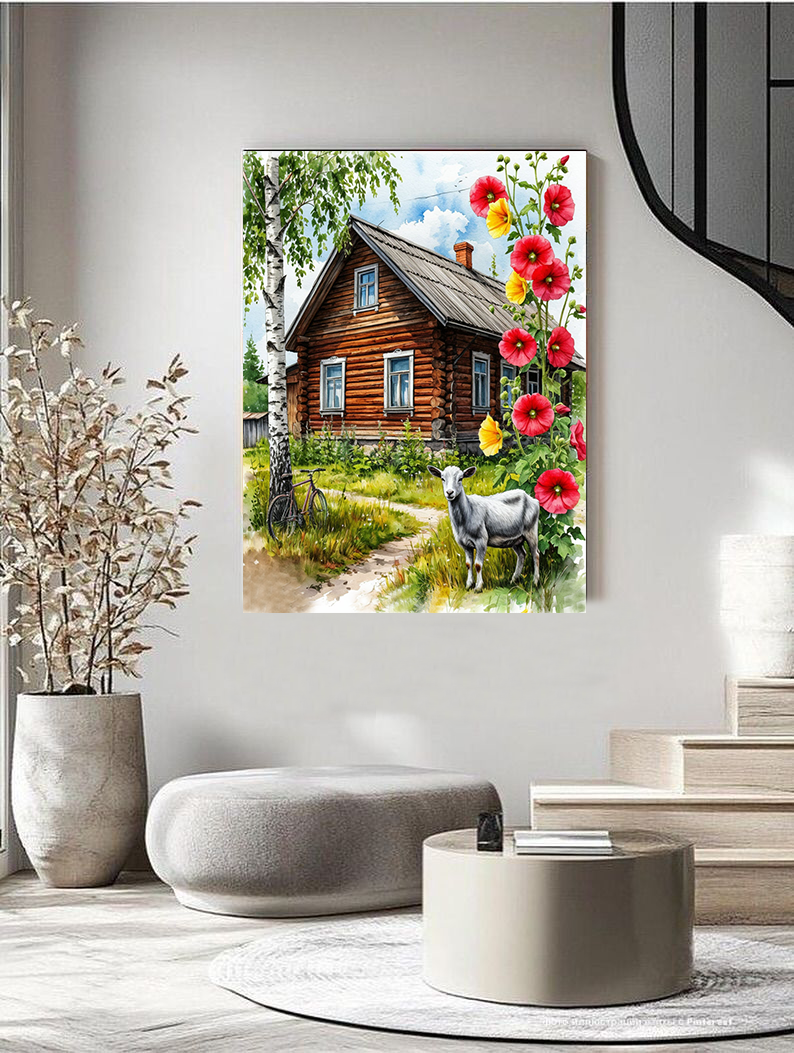 Картина по номерам Деревня 40х50 см