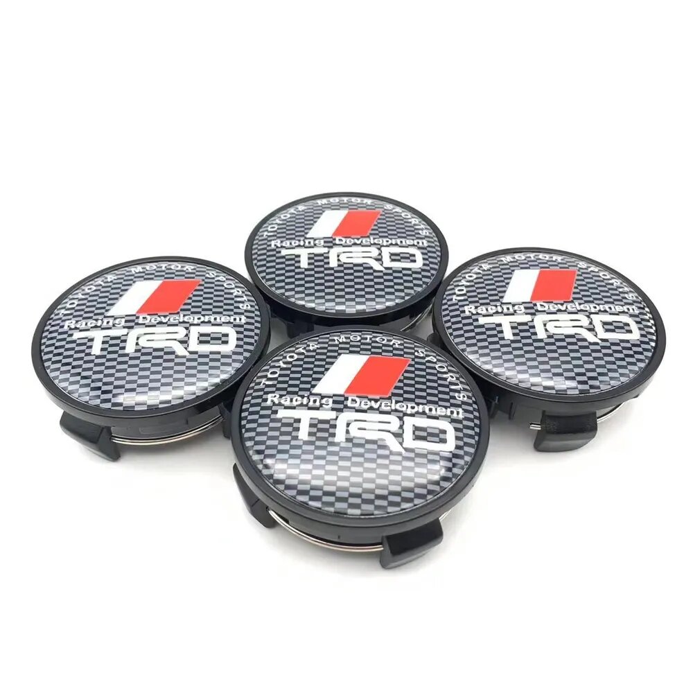 Колпаки ступицы колеса TRD для Toyota, 4 шт, чёрный цвет, 60 мм, заглушки