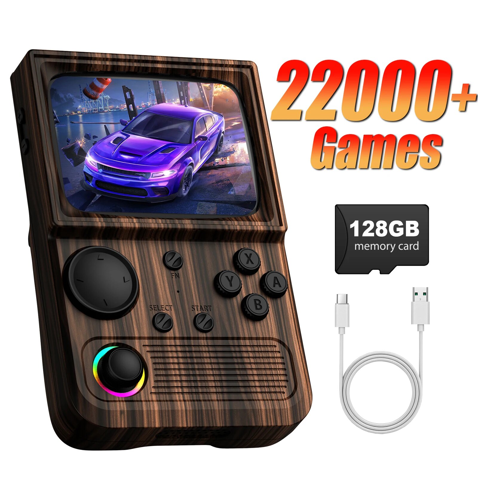 Портативная игровая консоль AISLPC R36T, 128 ГБ, Coffee Brown
