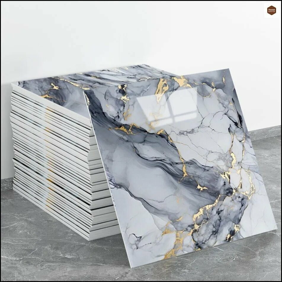 Самоклеящиеся стеновые панели под мрамор, панель ПЭТ, огнестойкие водостойкие и быстрый монтаж, для кухни, ванной, акцентных стен