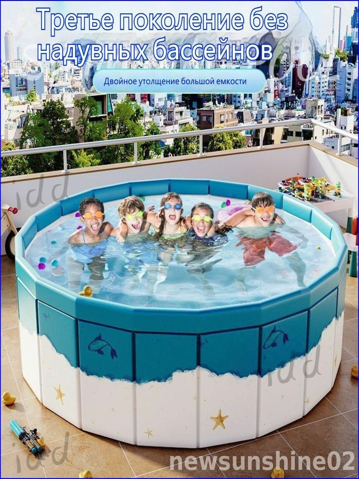 Каркасный круглый бассейн, премиум для дачи