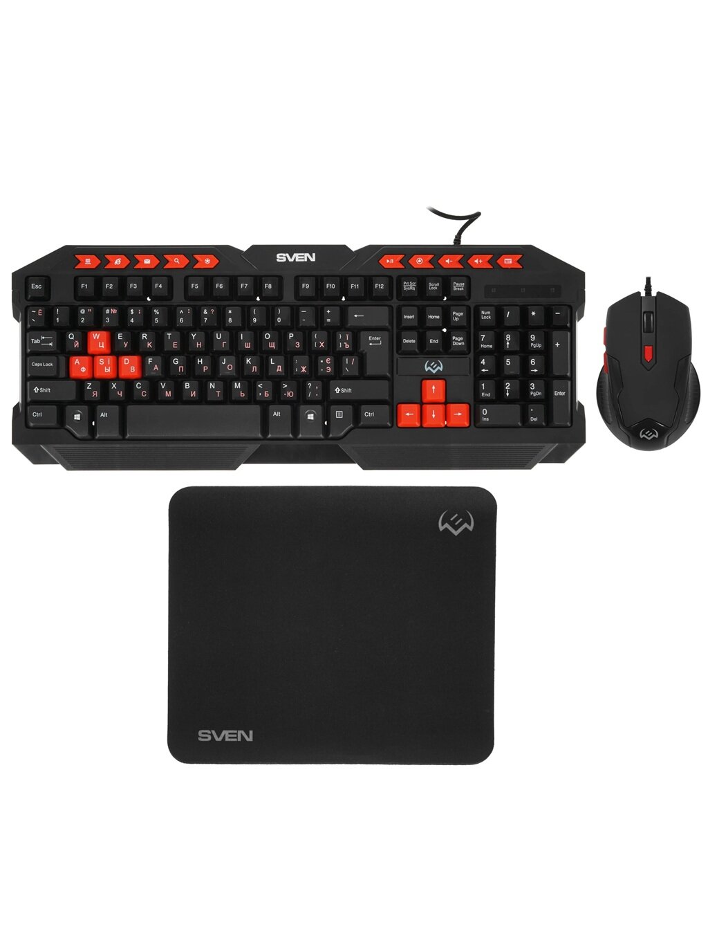 Игровой набор геймера Sven GS-9200 клавиатура + мышка + коврик