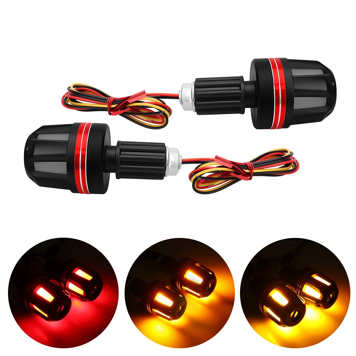 2 шт. заглушки руля мотоцикла LED Red
