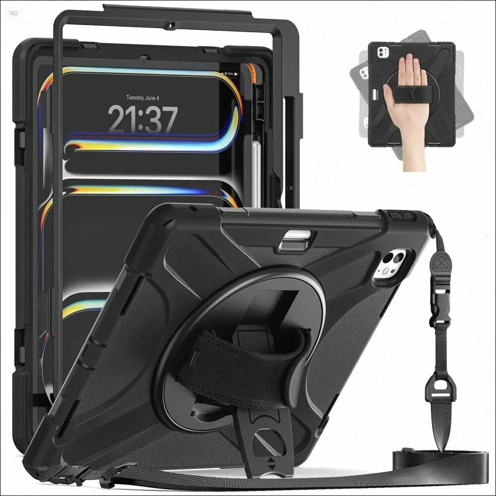 Противоударный чехол для iPad Pro 13 2024 Modmac X-StrongA Black