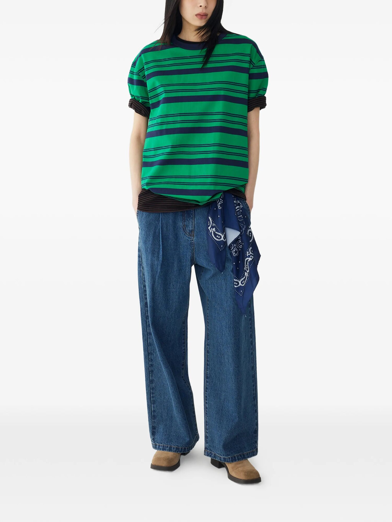 Джинсы STUDIO TOMBOY Buttoned cotton jeans, размер S, синий — фото 1