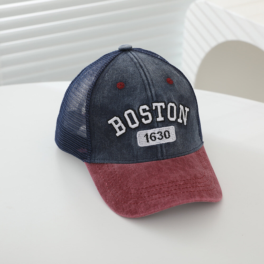 DIY Кепка Детская Бостон Винтажная Сетка Солнцезащитная Полиэстер