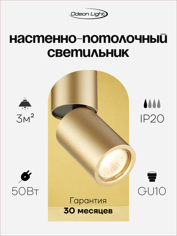 Настенно-потолочный светильник ODEON LIGHT DUETTA 3895/1C GU10 50W золотой