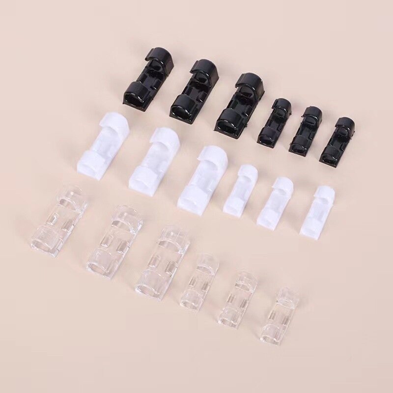 Самоклеющиеся клипсы для кабелей, прозрачный, средний размер, 20 шт. в пакетной упаковке для организации проводов