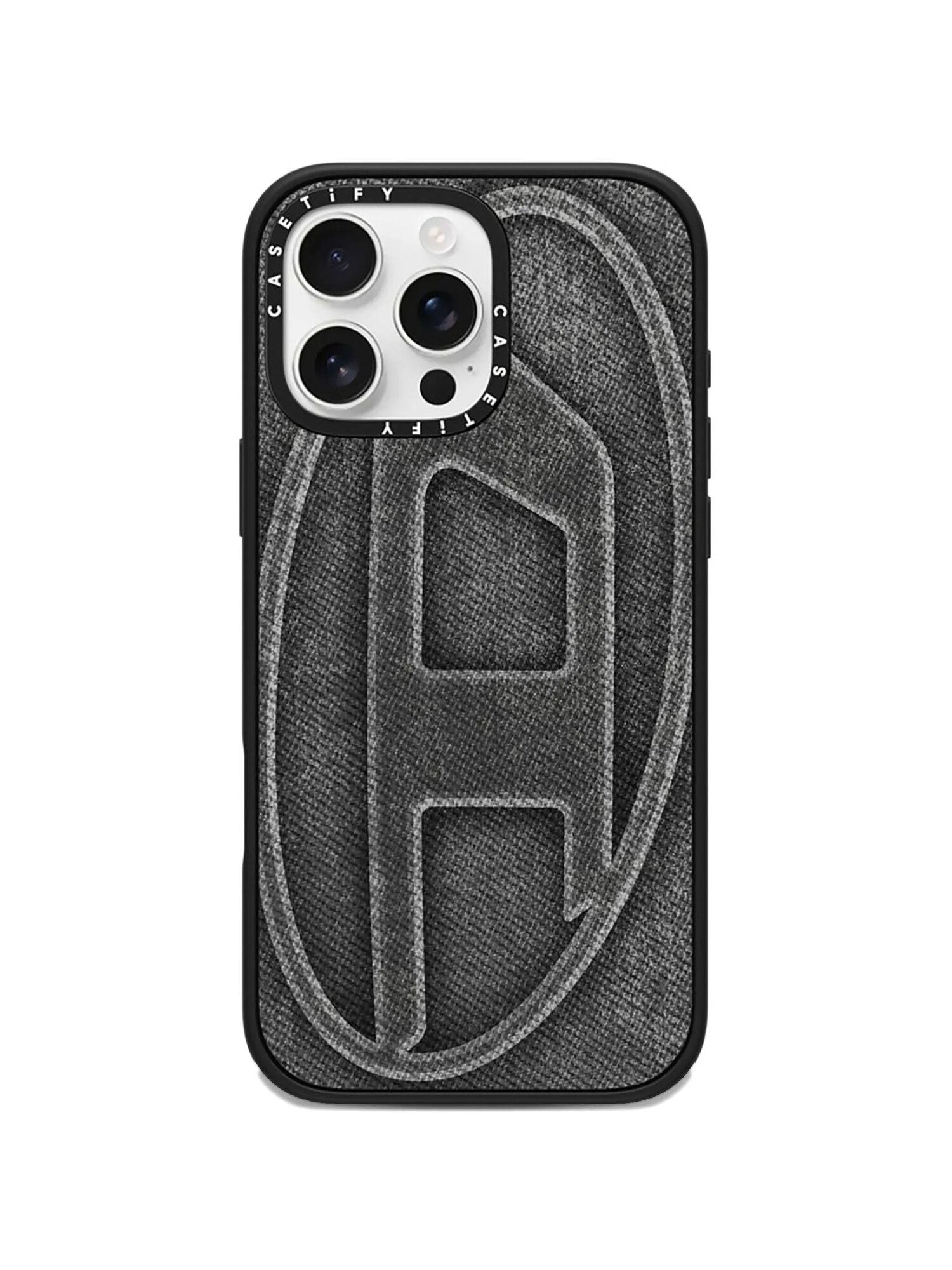 Чехол для iPhone 16 Pro Max — джинсовый эффект, чёрный
