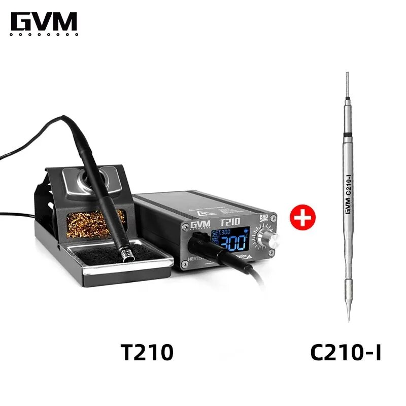 Паяльная станция GVM T210 с индукционным нагревом и жалом C210 для ремонта телефонов