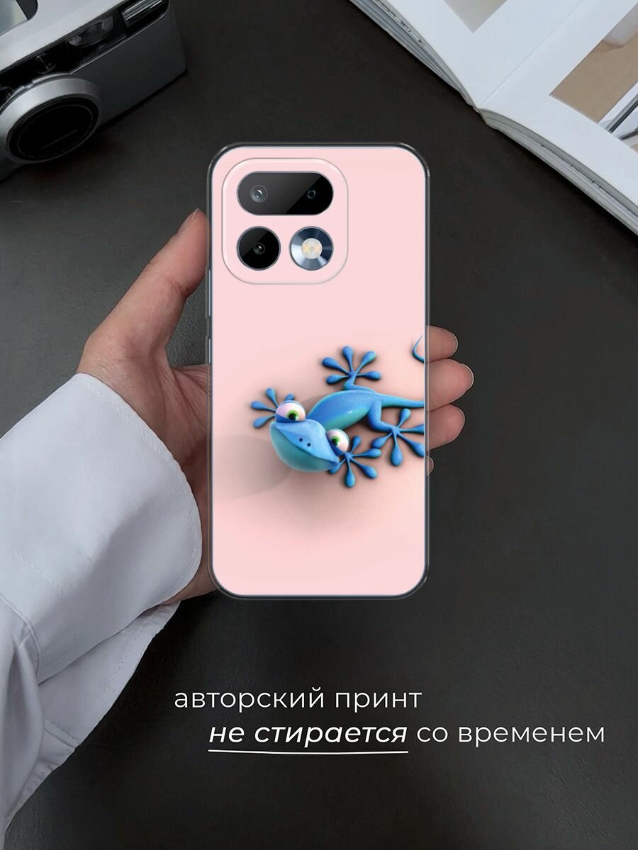 Чехол на Realme 16 Pro / Реалме 16 Про с принтом Голубая ящерка — фото 1