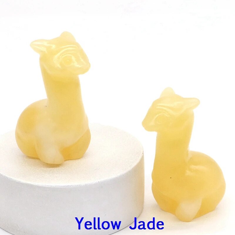 Резная статуэтка из натурального кристалла Желтый, Yellow Jade